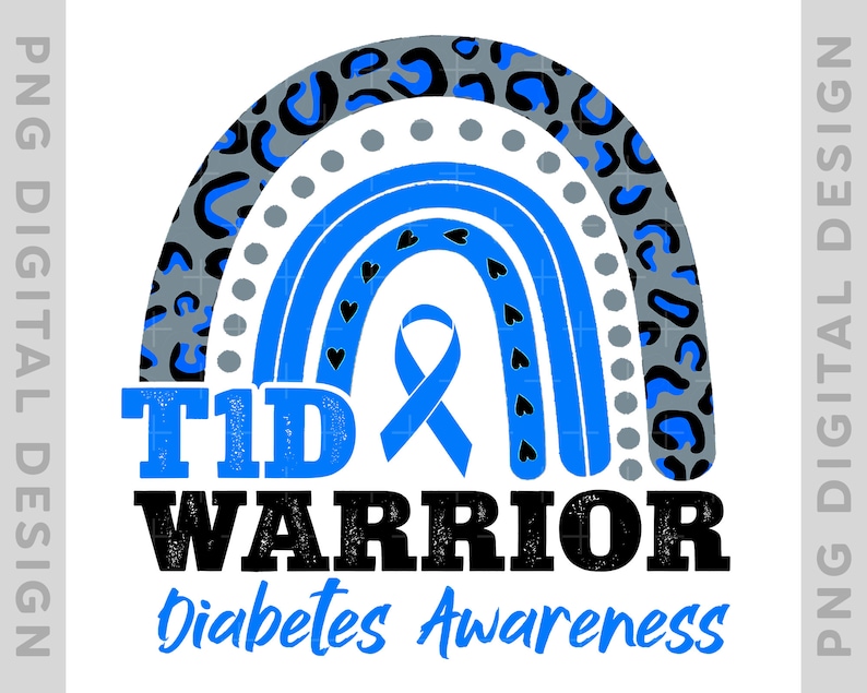 T1D Warrior Type 1 Diabetes Awareness Leopard Rainbow T1D - Etsy
