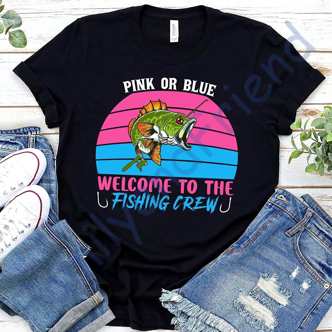 Pink or Blue Welcome to the Fishing Crew Png - Etsy
