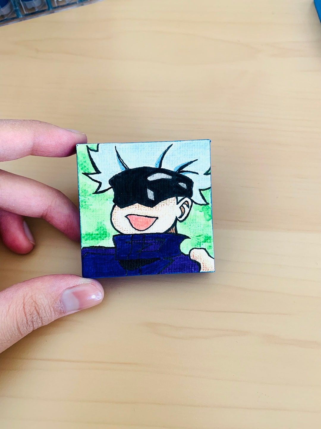 GOJO SATORU Painted Canvas | Gouache/ Alcohol Marker/ Colour Pencil ...