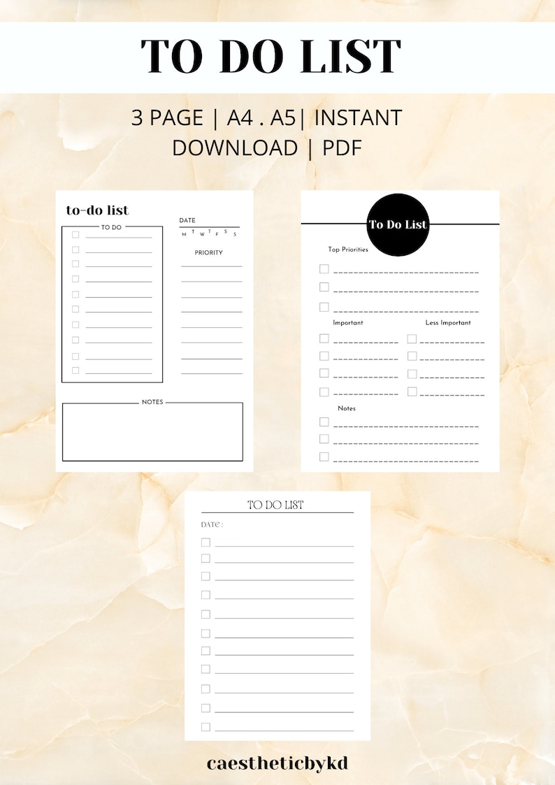 To Do Lists Template to Do Lists Page Printable - Etsy