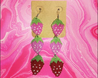 Native Beaded Strawberry Earrings - Etsy