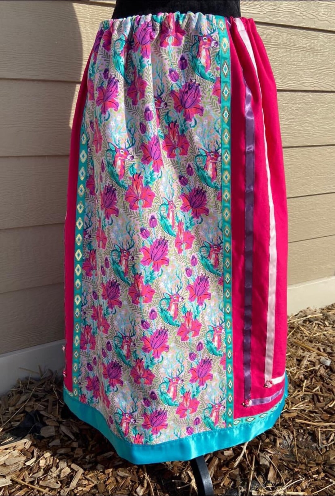 Hot Pink Deer Ribbon Skirt, Ribbon Skirt, Ribbon Skirts - Etsy