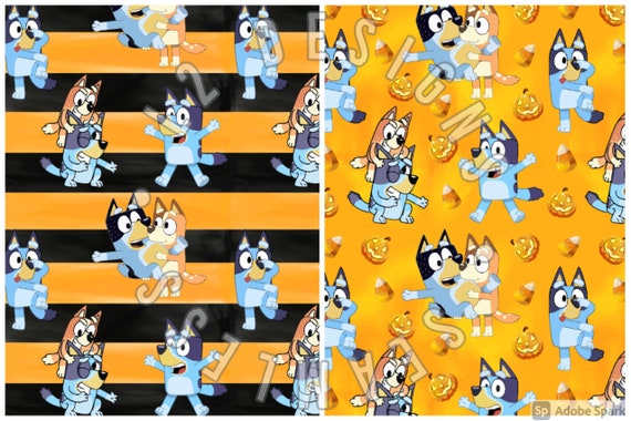 Bluey dog seamless digital paper pattern Halloween/Seasonal | Etsy