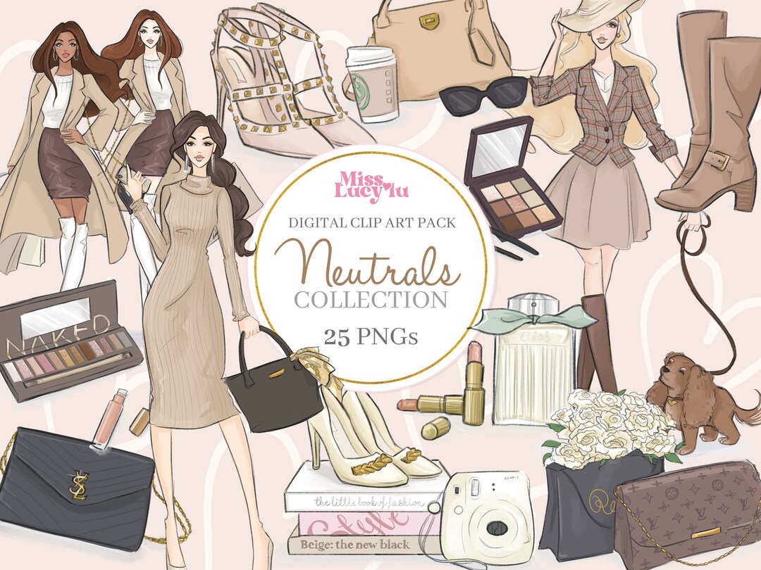 Neutral Colours Collection! Beige, Cream, Girl Fashion Illustration ...