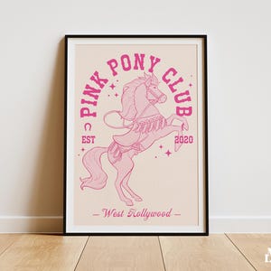 Pink Pony Club Song Lyrics Print, Art Print, Fun Girly Retro Wall Art ...
