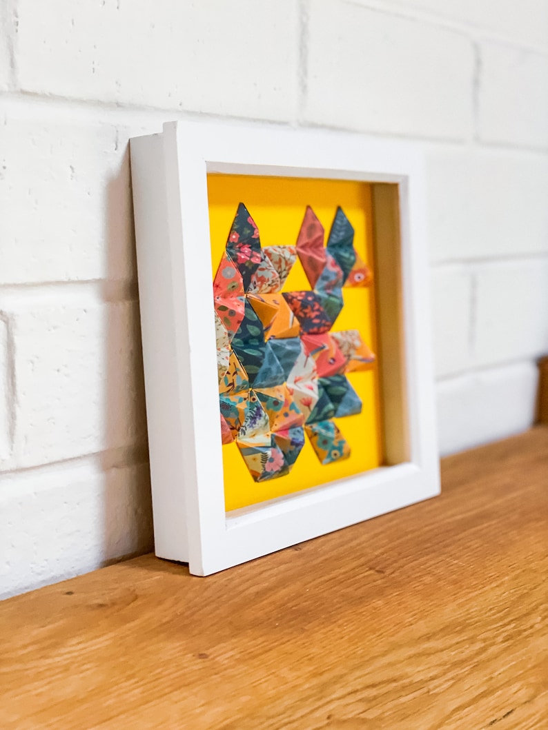 Small Framed 3D Origami Pyramid Wall Art - Etsy