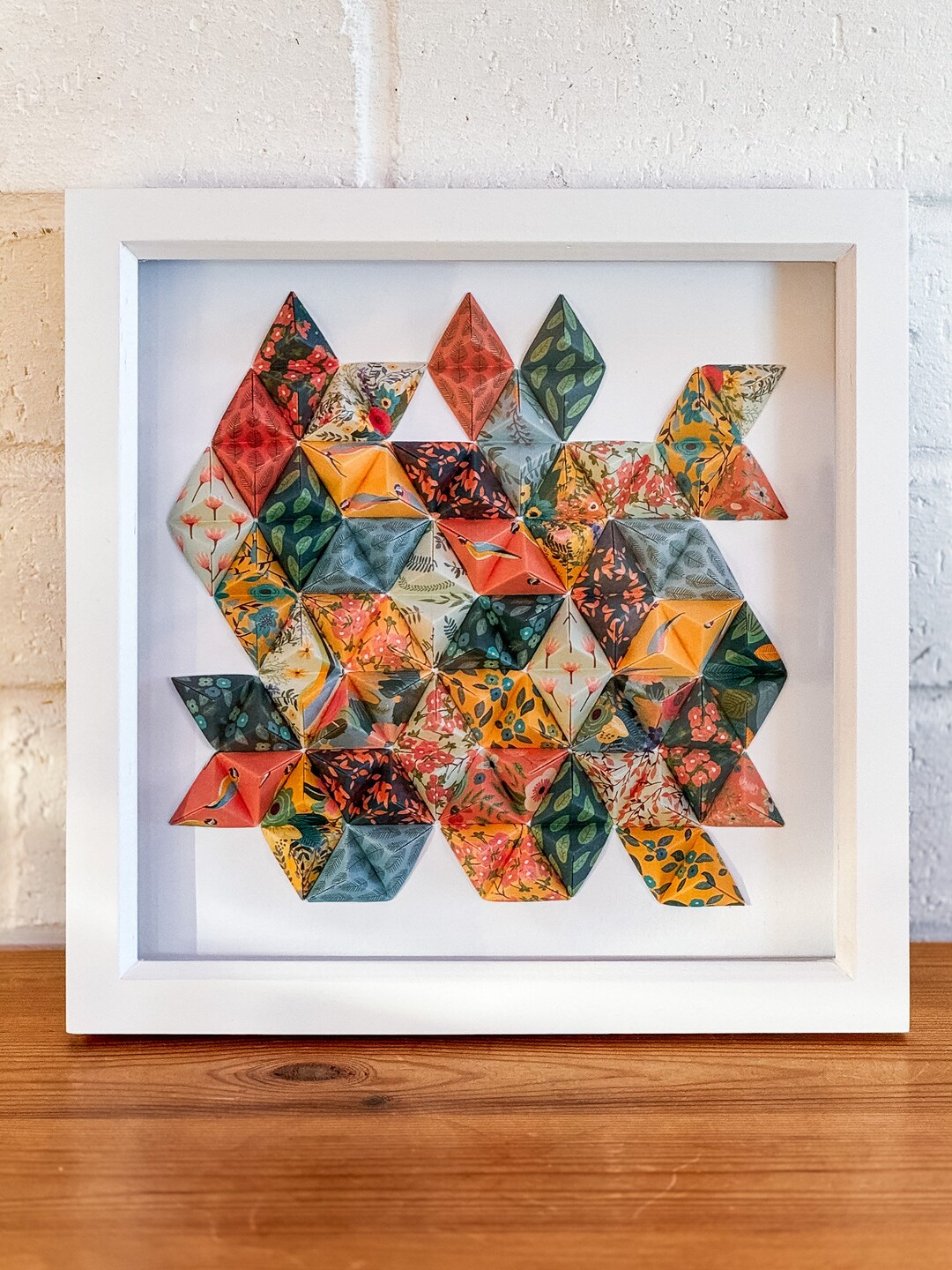 Medium Framed 3D Origami Pyramid Wall Art - Etsy