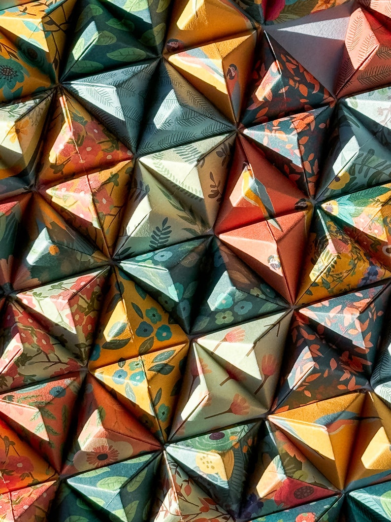 Medium Framed 3D Origami Pyramid Wall Art - Etsy