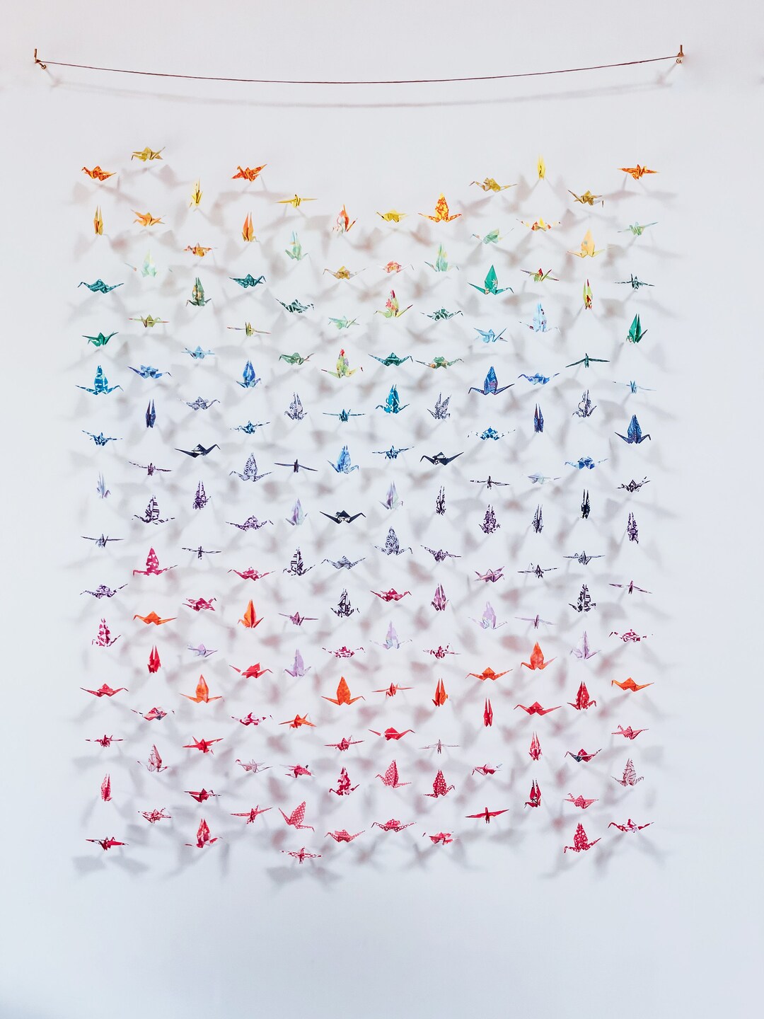 Handmade Rainbow Origami Crane Wall Hanging - Etsy