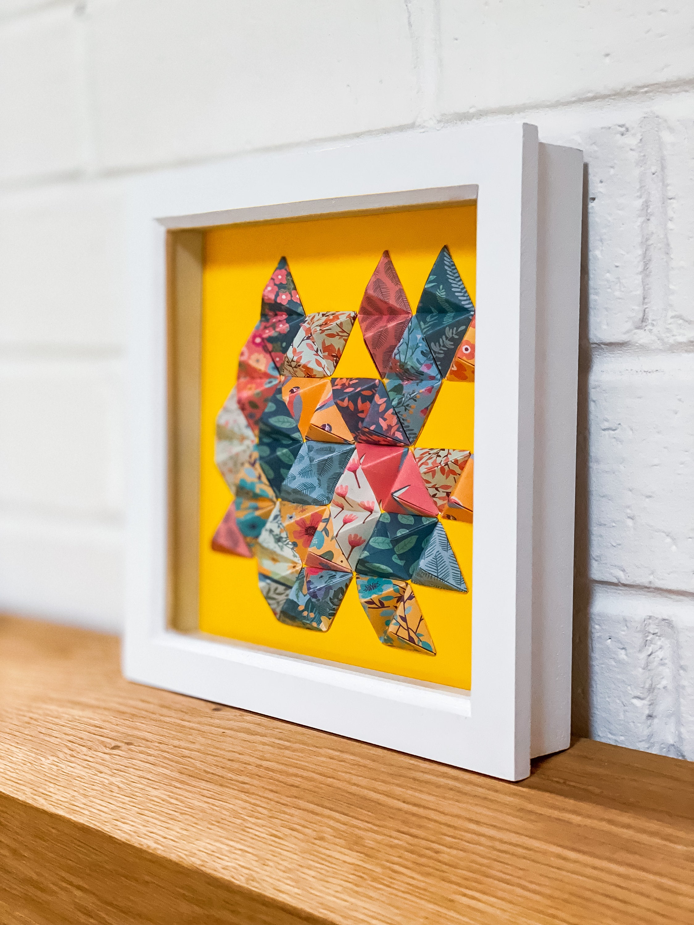 Small Framed 3D Origami Pyramid Wall Art - Etsy