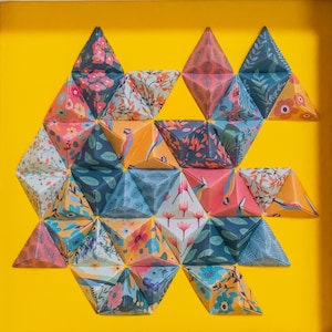 Small Framed 3D Origami Pyramid Wall Art - Etsy