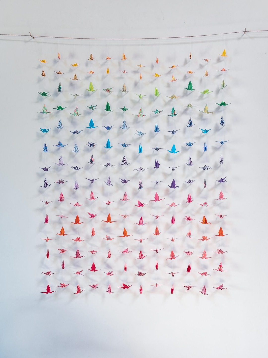 Handmade Rainbow Origami Crane Wall Hanging - Etsy