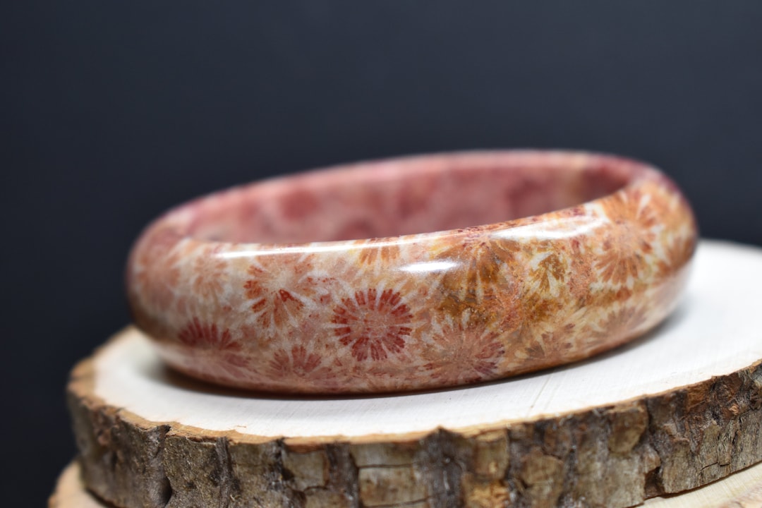 High Grade Fossil Coral/fossilized Coral Bangle, 56mm+ Diameter, Rare ...