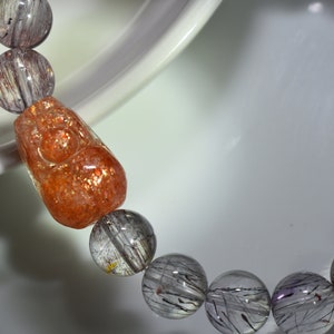 Classic Super 7 and Gold Sunstone With Hematite and Goethite Pixiu ...