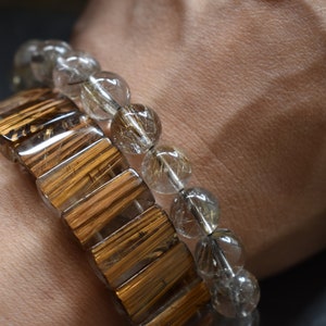 Devilish Rutilated Quartz With Silver Rutilated Quartz Stretch Bracelet ...
