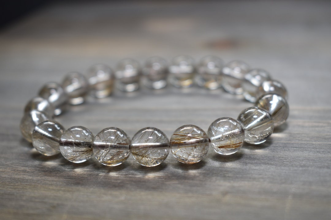 Devilish Rutilated Quartz With Silver Rutilated Quartz Stretch Bracelet ...