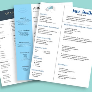Sonographer Resume Template | Ultrasound Tech Resume | Ultrasound Grad ...