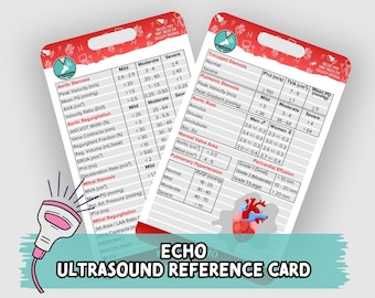 Ultrasound Badge Buddy Quick Reference Guide, Sonographer Cheat Sheet ...