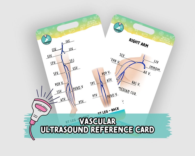 Ultrasound Badge Buddy Quick Reference Guide, Sonographer Cheat Sheet ...