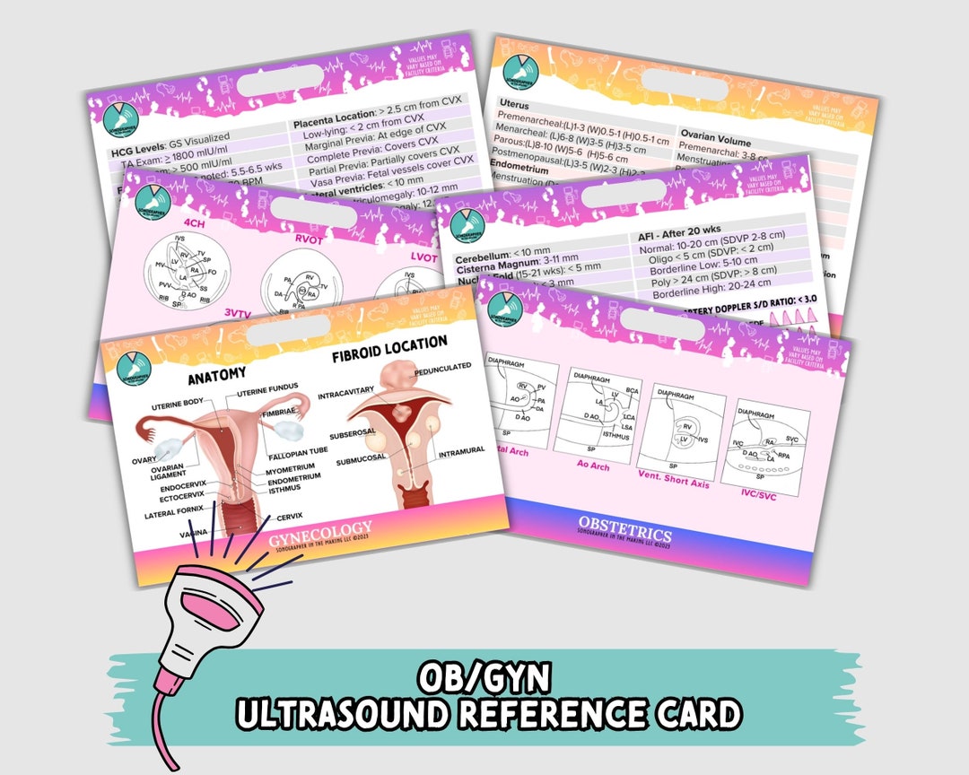 Ultrasound Badge Buddy Quick Reference Guide, Sonographer Cheat Sheet, Sonography Student ...