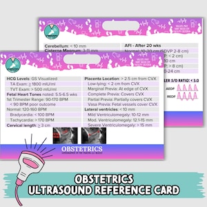 Ultrasound Badge Buddy Quick Reference Guide, Sonographer Cheat Sheet ...