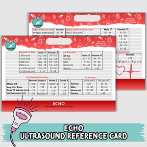 Ultrasound Badge Buddy Quick Reference Guide, Sonographer Cheat Sheet ...