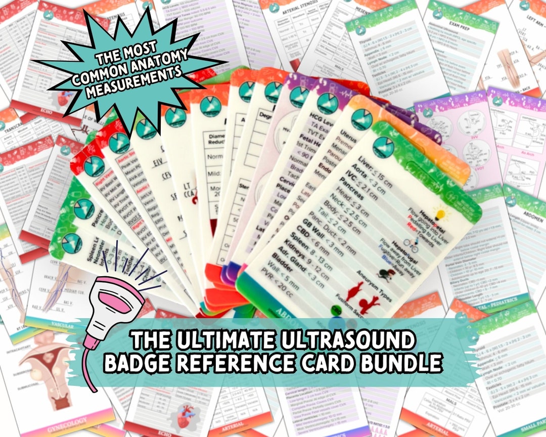 Ultrasound Badge Buddy Reel Quick Reference Guide, Sonographer Cheat ...