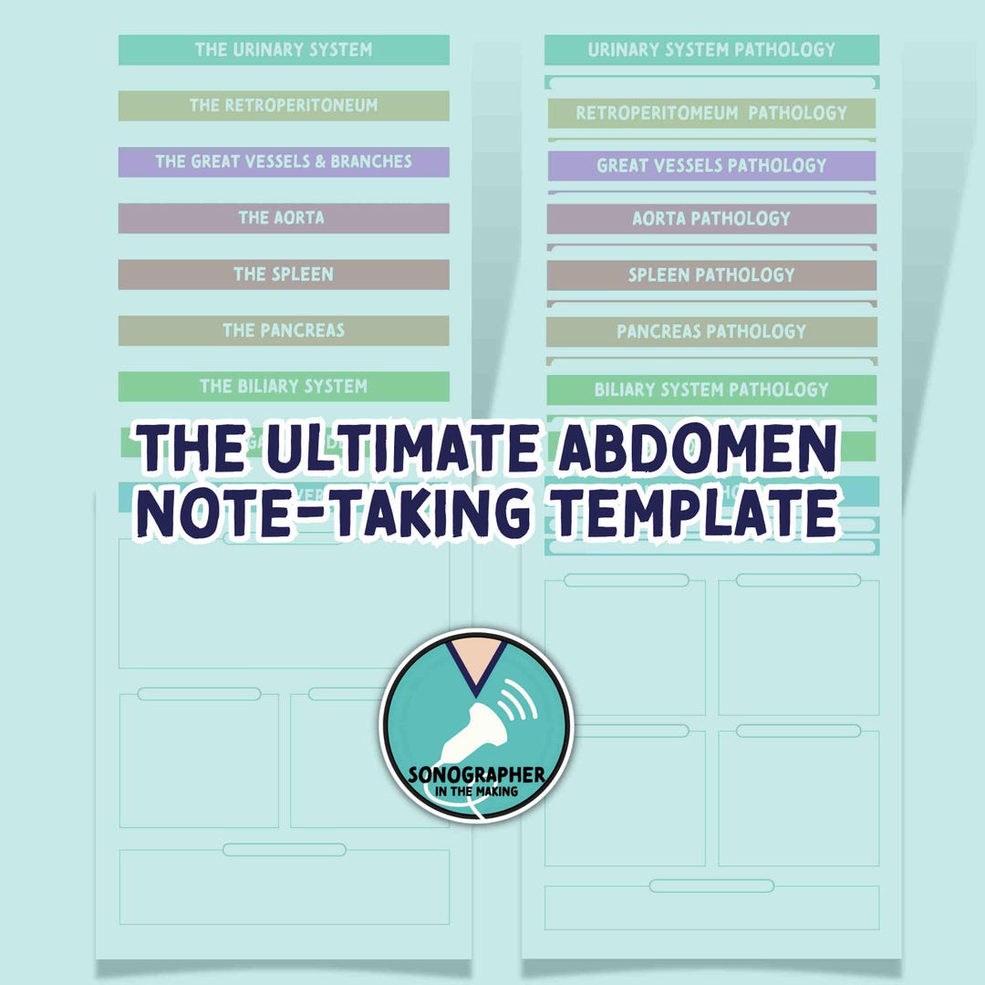 The Ultimate Abdomen Note Taking Template Ultrasound Diagnostic Medical ...
