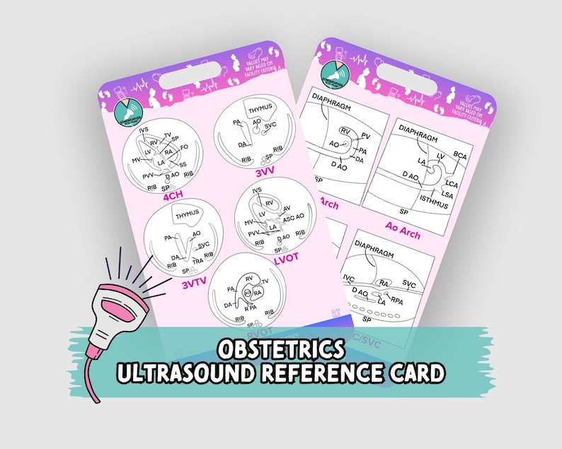 Ultrasound Badge Buddy Quick Reference Guide, Fetal Echo, Sonographer ...