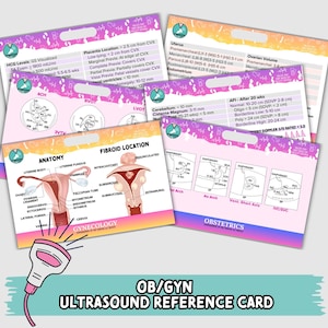 Ultrasound Badge Buddy Reel Quick Reference Guide, Sonographer Cheat ...