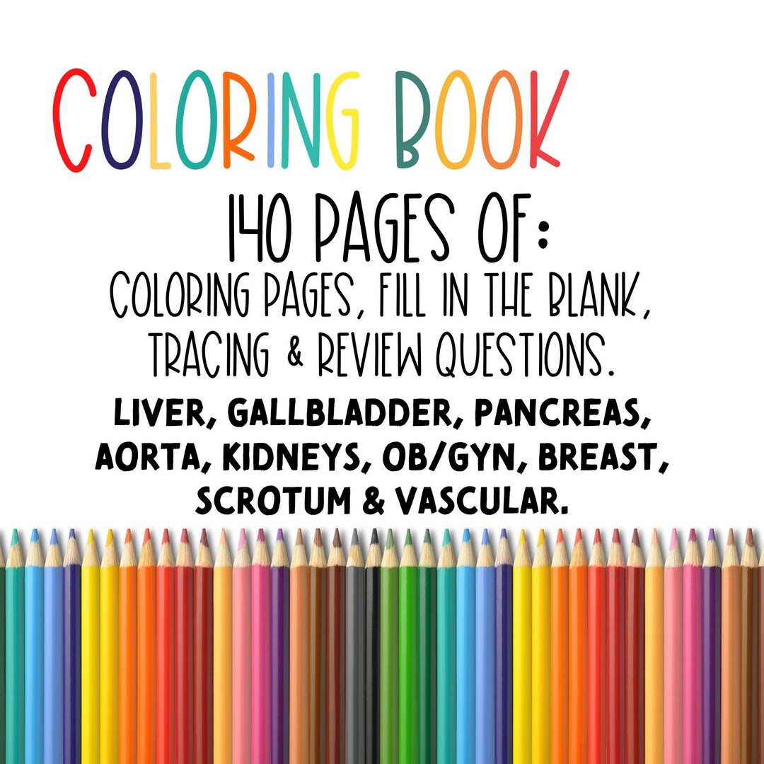 Sonography Coloring Book Ultrasound Student Study Ultrasound - Etsy