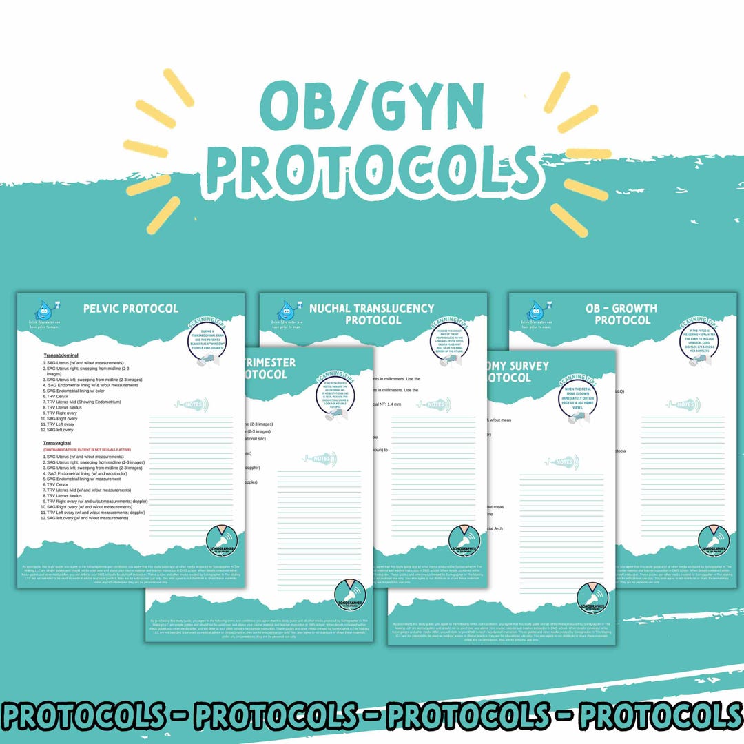 Ultrasound Study Notes, Obstetric Protocols, Ultrasound Student Cheat ...