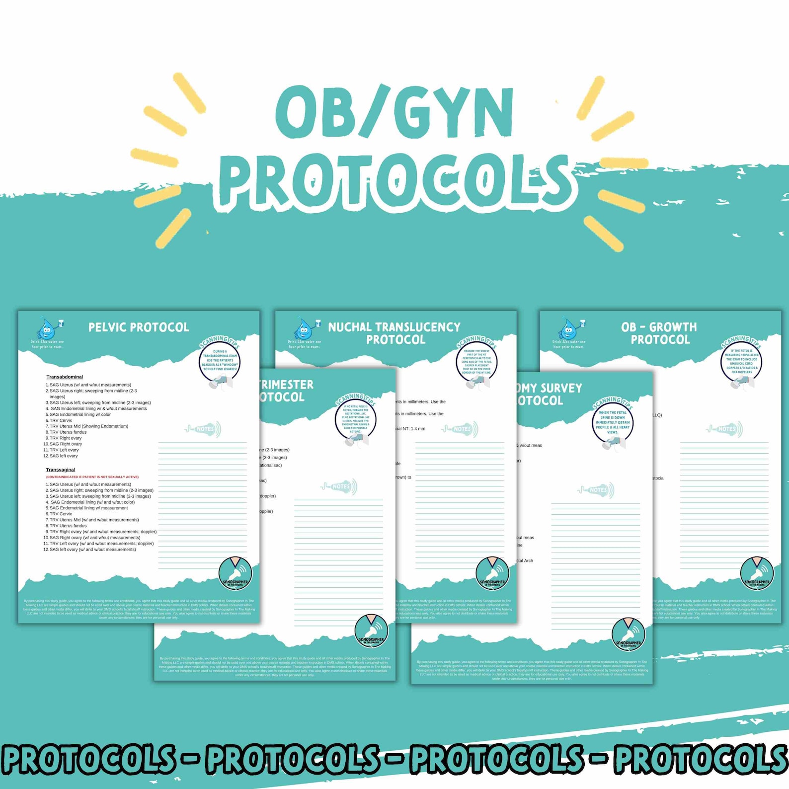 Ultrasound Study Notes, Obstetric Protocols, Ultrasound Student Cheat ...