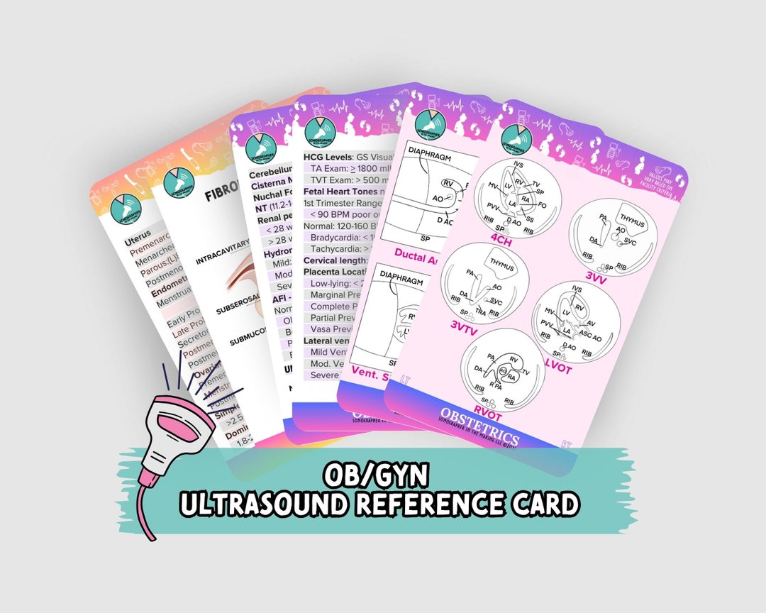Ultrasound Badge Buddy Quick Reference Guide, Sonographer Cheat Sheet ...