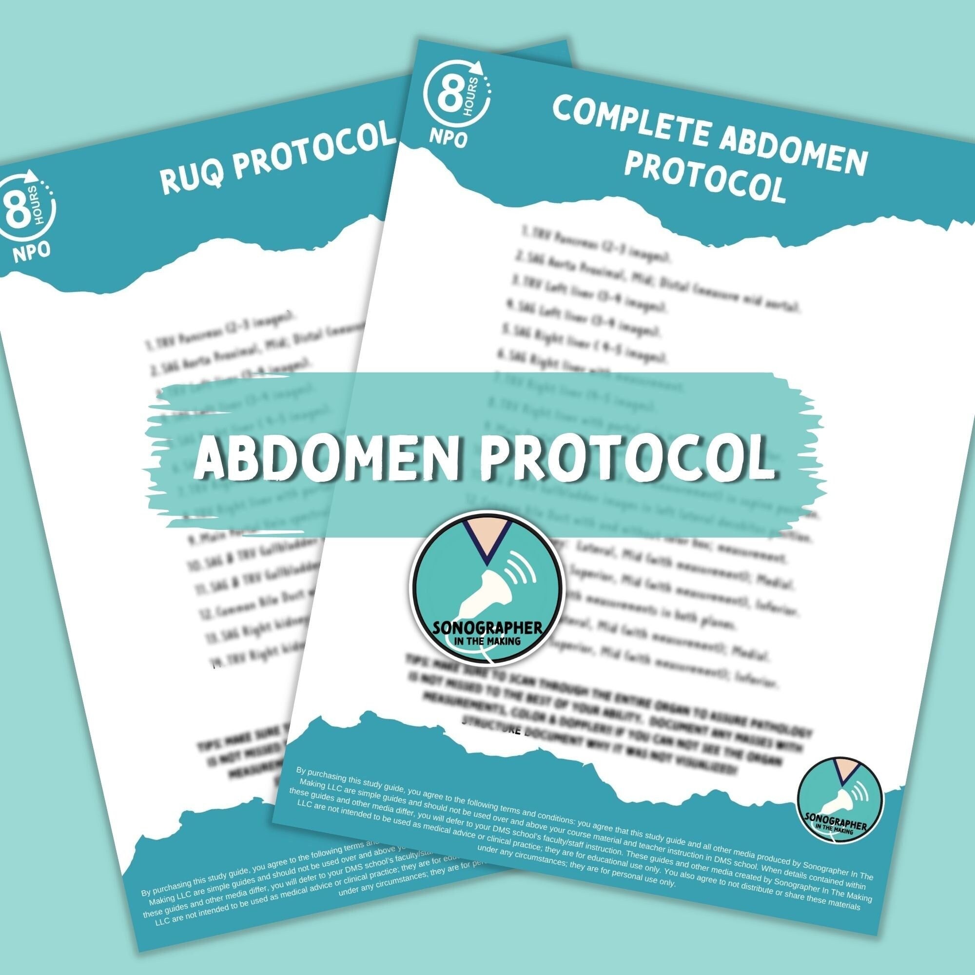 Ultrasound Abdomen Protocol Study Guide Ultrasound Study - Etsy