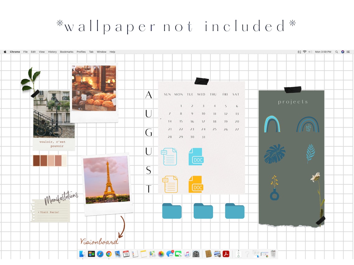 Blue Aesthetic Folder Icons Boho Folder Icons for Mac Houseplant Icons ...