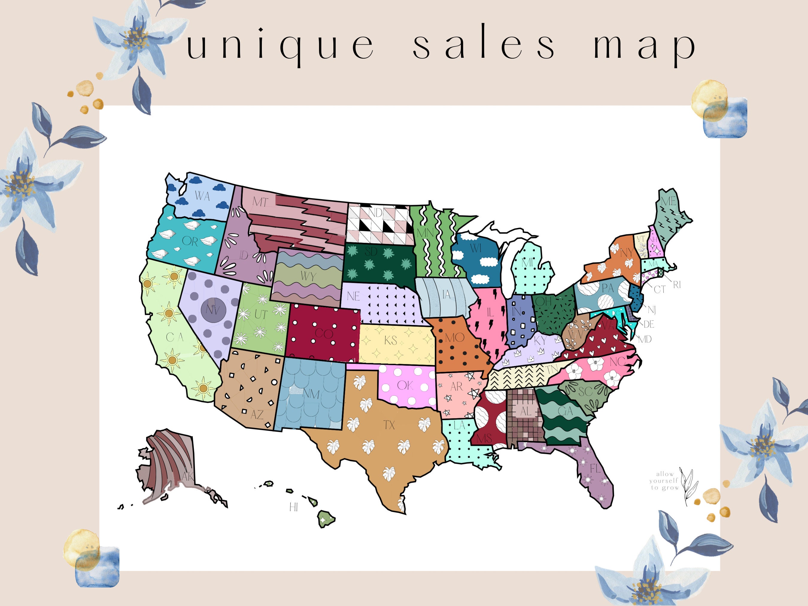Sales Map Digital Download Etsy or Shopify Small Business Sales Map ...
