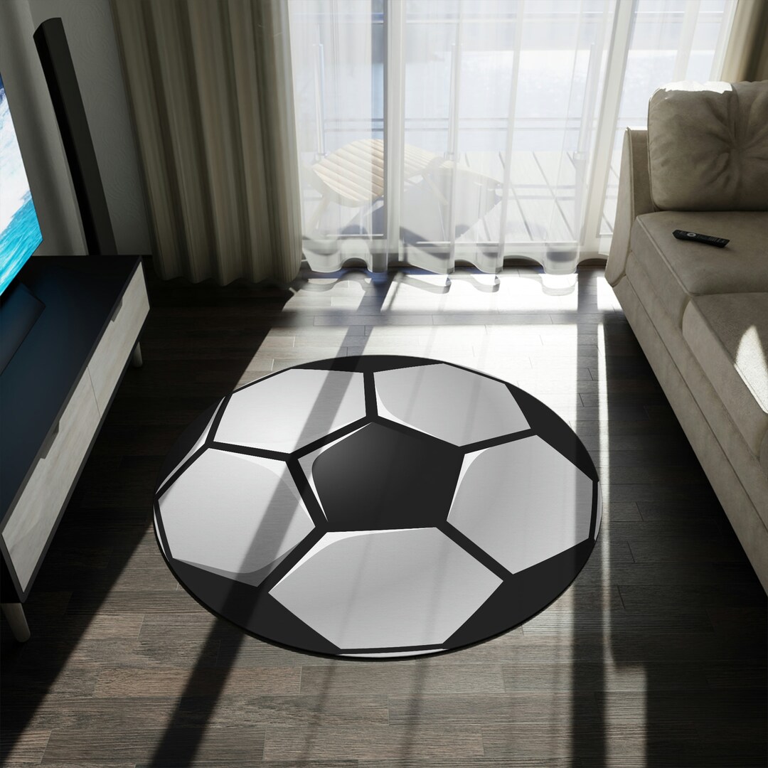 Soccer Ball Round Rug Sports Kids Rooms Décor Gifts for - Etsy