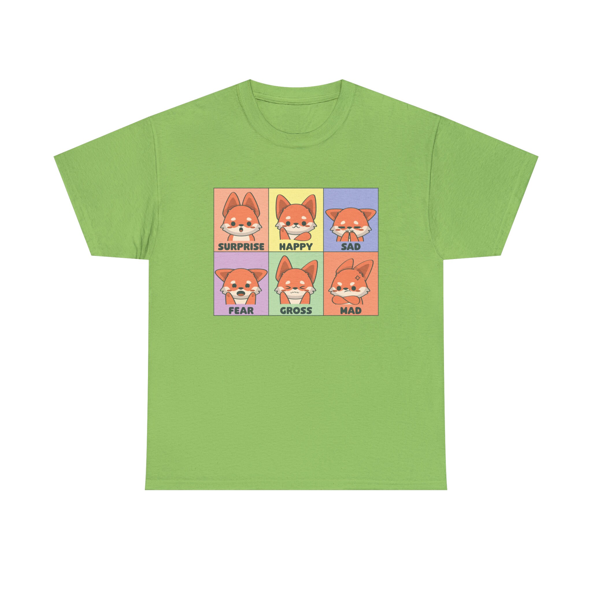 Cute Fox Emotion Chart for Nonverbal Communication Shirt Apparel for ...