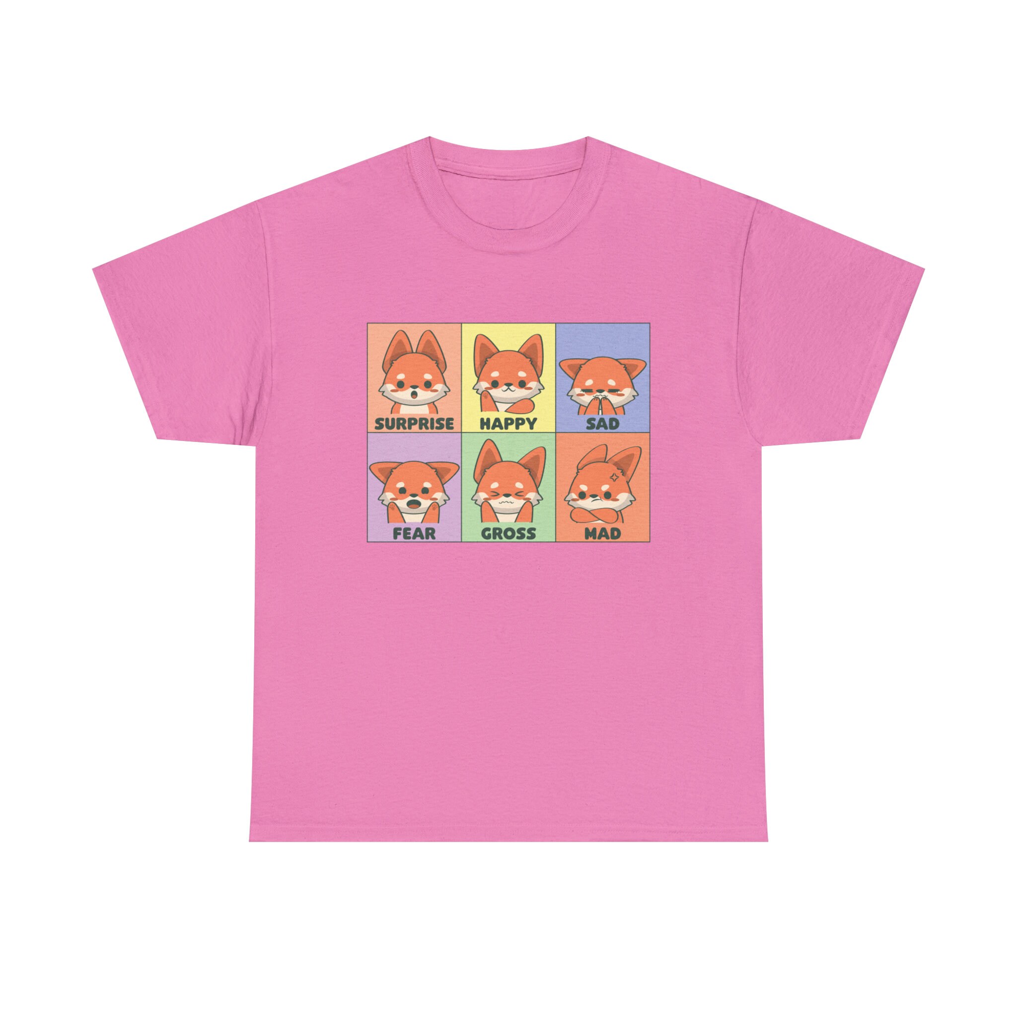 Cute Fox Emotion Chart for Nonverbal Communication Shirt Apparel for ...