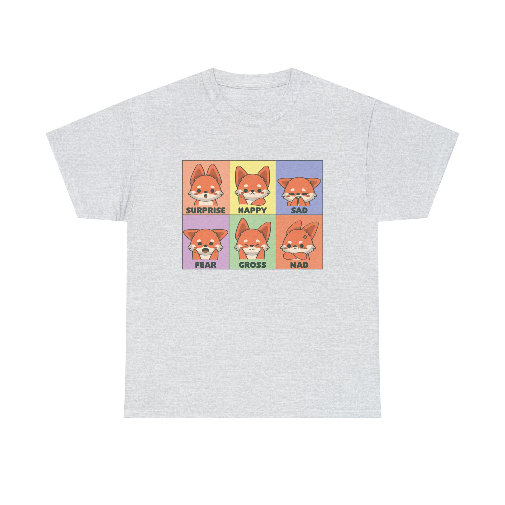 Cute Fox Emotion Chart for Nonverbal Communication Shirt Apparel for ...