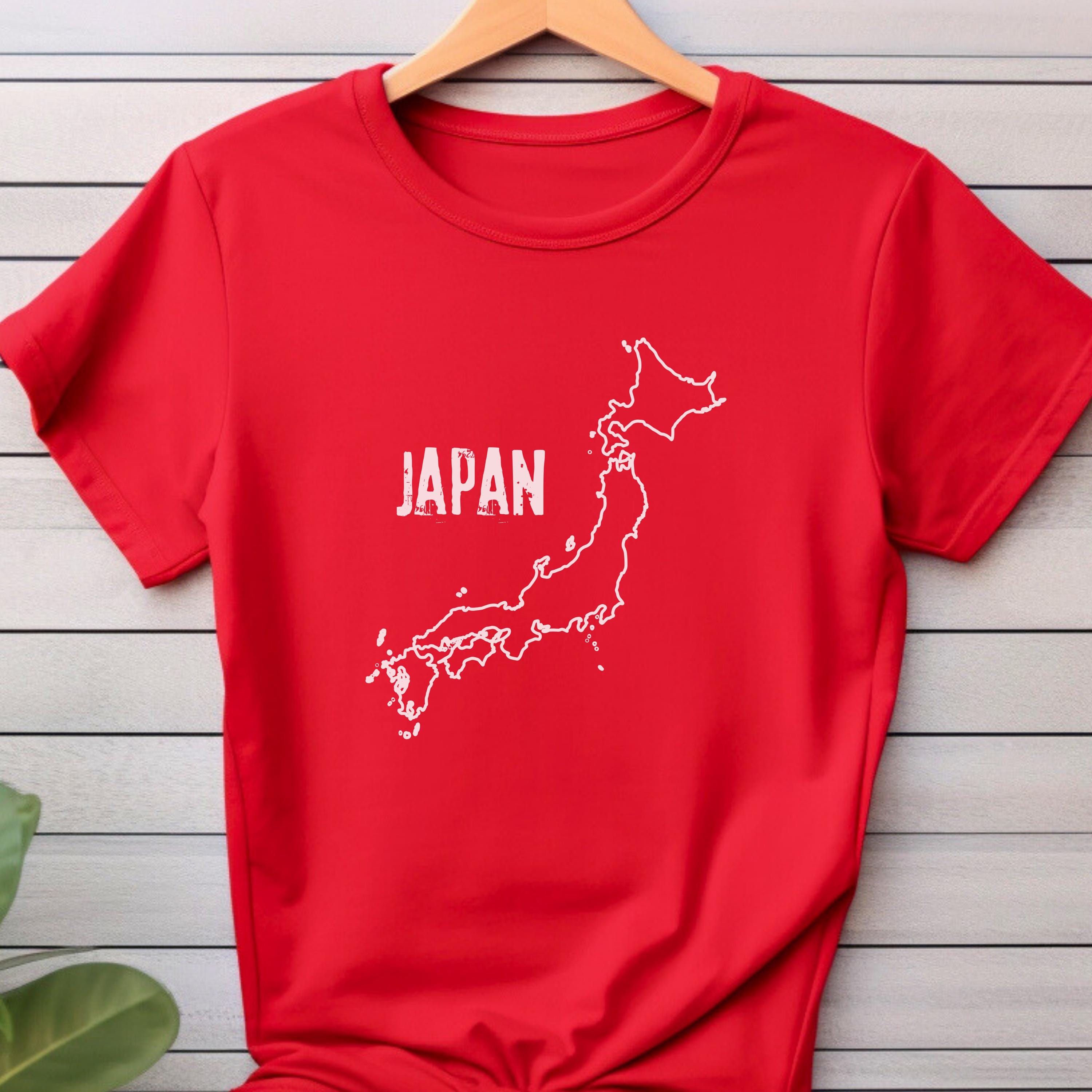 Japan Map Shirt Japanese Country Line T-shirt With Text Unisex Adult ...