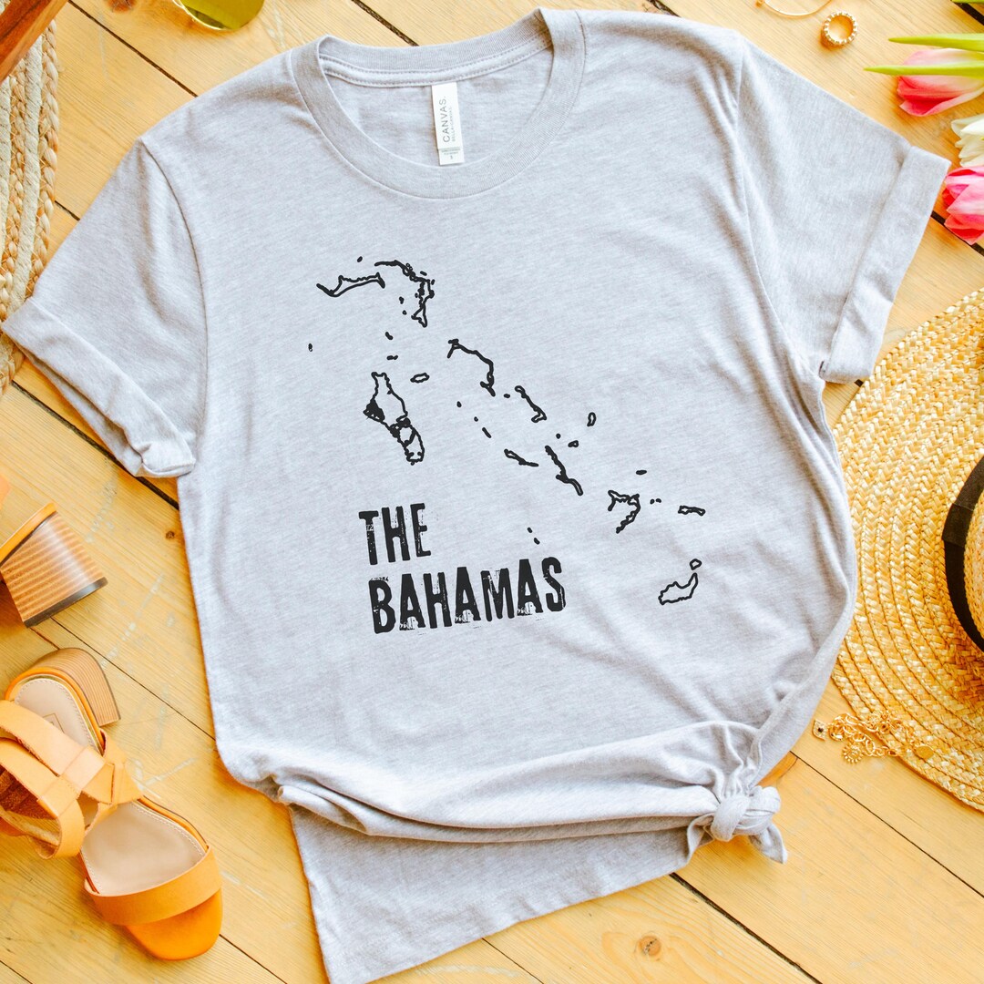 The Bahamas Country Map Shirt Bahamian National Border Line T-shirt ...