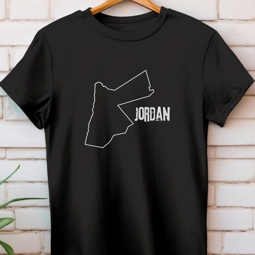 Jordan Map Shirt Jordanian Country Line T-shirt With Text Unisex Adult ...