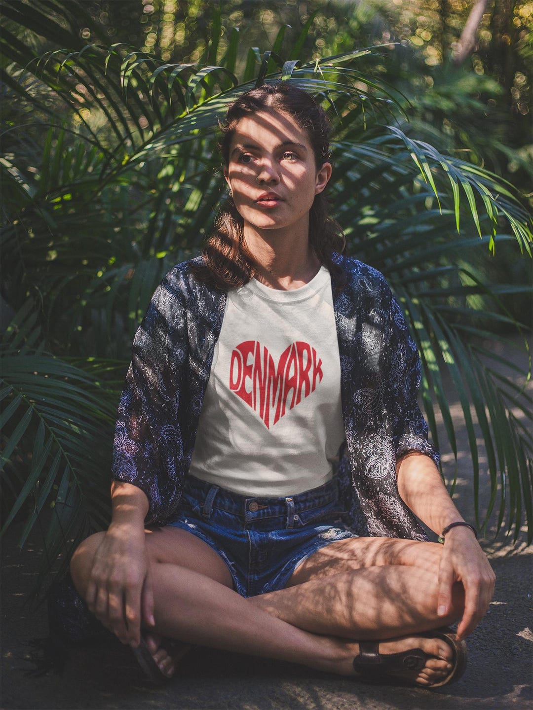 Denmark Heart Shape Shirt Danish Love T-shirt Word Letter Name Graphic ...