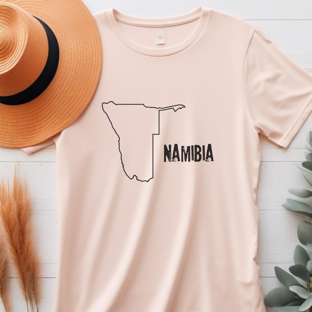 Namibia Map Shirt Namibian Country T-shirt National Border Shape Nation ...
