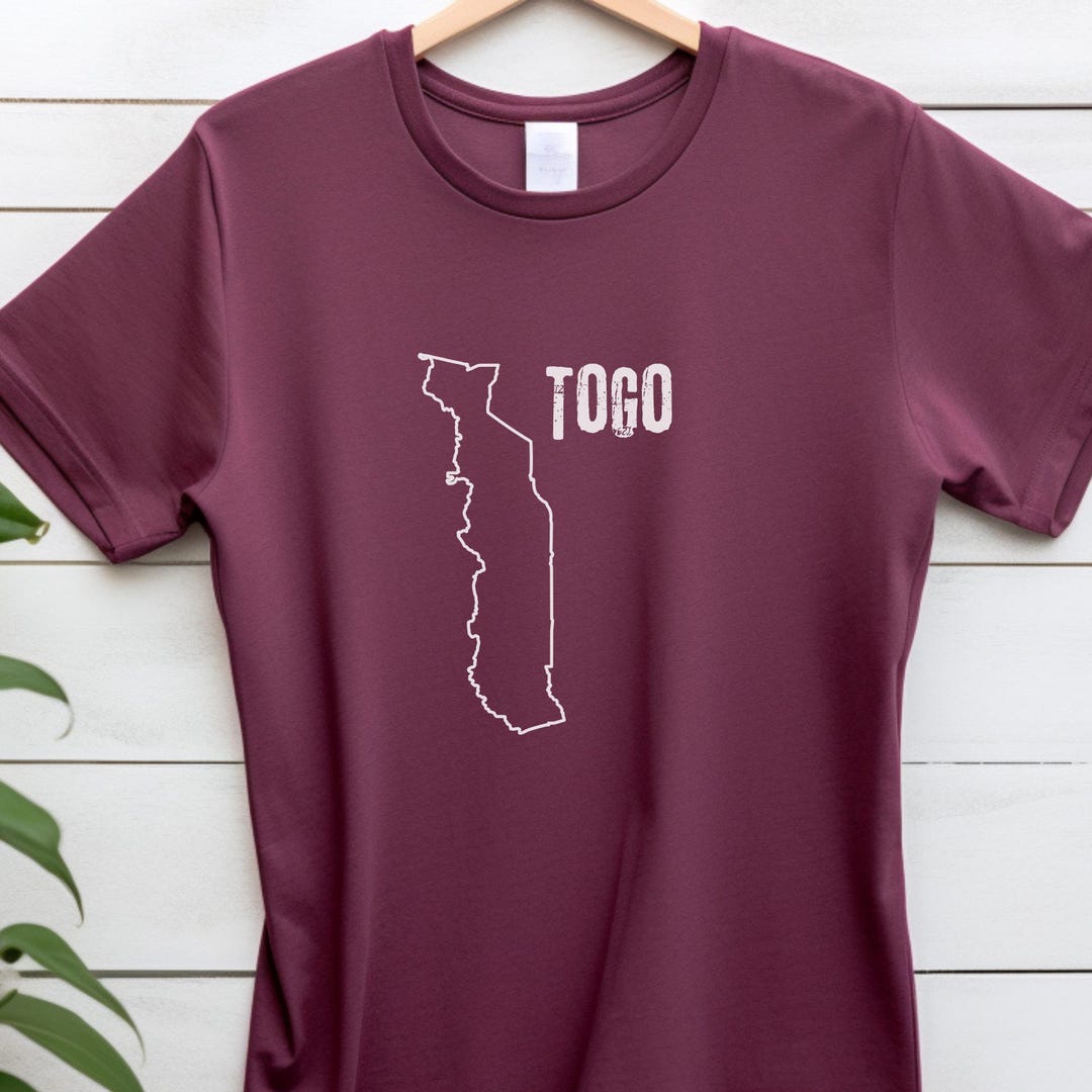 Togo Map Shirt With Text Unisex Clothing Togolese Country T-shirt Men ...