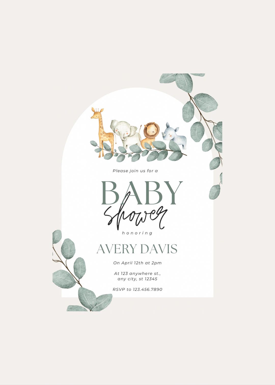 Customizable Baby Shower Invitation Template, Invitation, Baby Shower ...