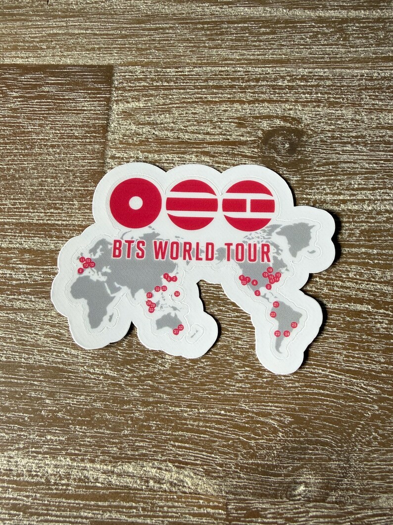BTS World Tour Map - Sticker - Etsy
