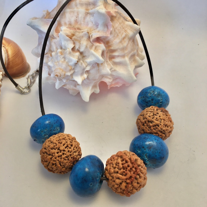 Vintage Donkey Bead and Quandong Seed Bead Necklace - Etsy